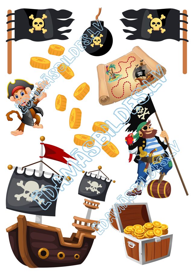 Cukura papīrs ar apdruku "Pirātu ballīte" - Zēniem - Veikals ...